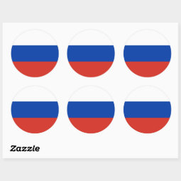 Russia Flag Classic Round Sticker | Zazzle