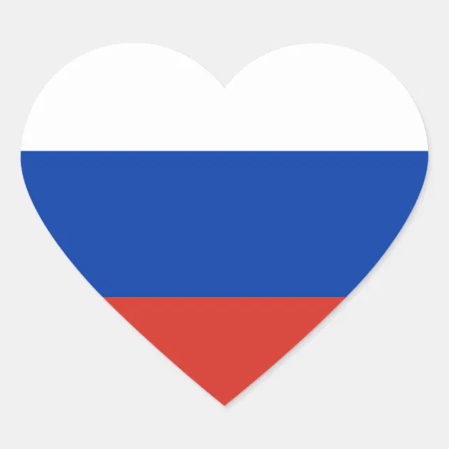 Russia Flag Heart Sticker | Zazzle
