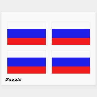 Russia Flag Rectangular Sticker | Zazzle