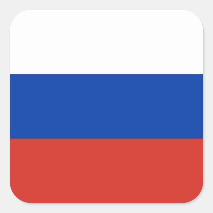 Russia/Russian Flag Square Sticker | Zazzle.com