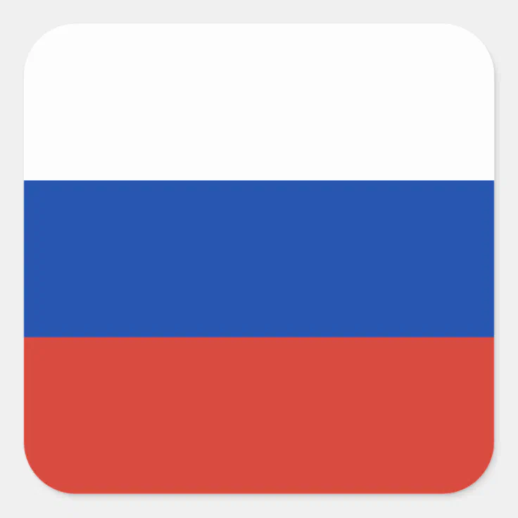 Russia/Russian Flag Square Sticker | Zazzle