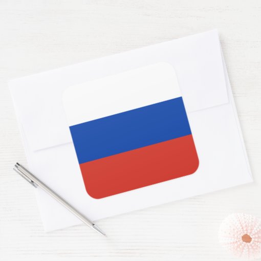Russia/Russian Flag Square Sticker | Zazzle