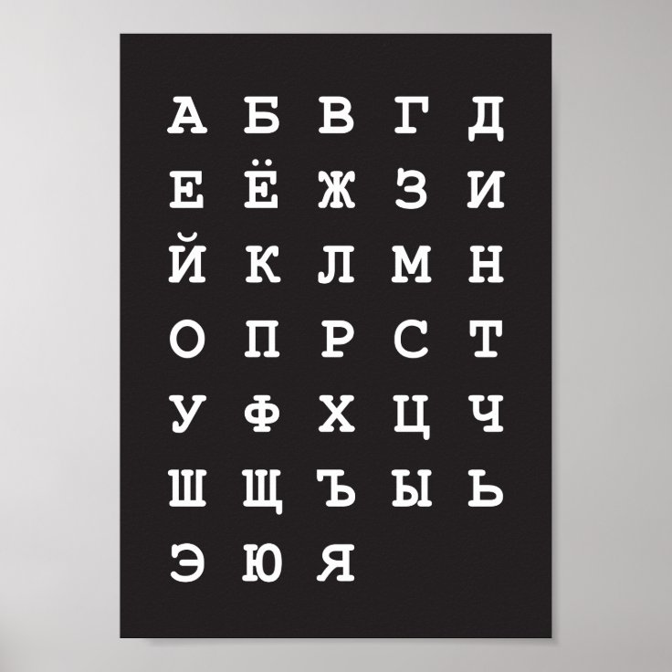 russian alphabet poster | Zazzle