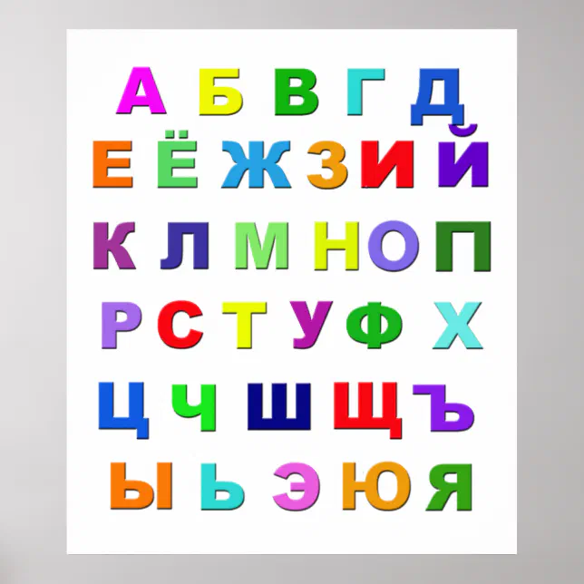 Russian Alphabet Poster | Zazzle