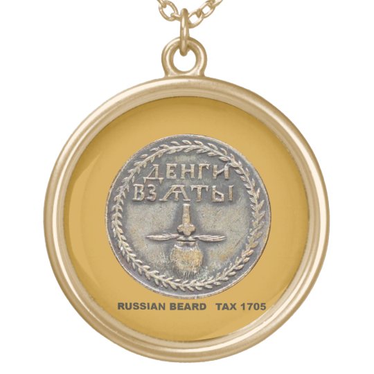 RUSSIAN BEARD TAX TOKEN 1705 NECKLACE | Zazzle.com