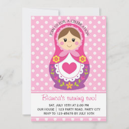 Russian Doll Invitation - Matryoshka Girl Birthday | Zazzle