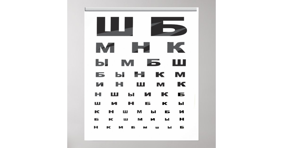 Russian Eye Chart Poster | Zazzle