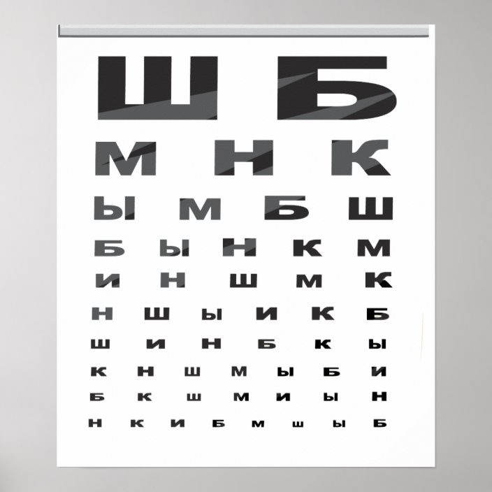 Russian Eye Chart Poster | Zazzle.com