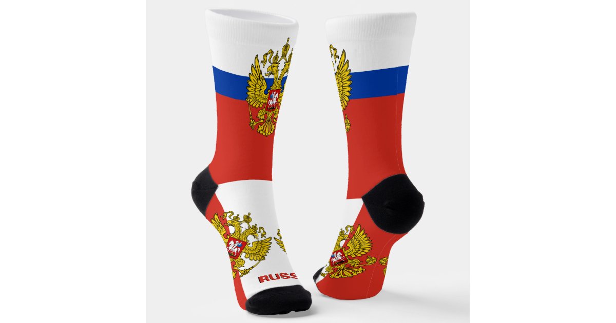 Russian Flag Patriotic, Sustainable Russia Premium Socks | Zazzle