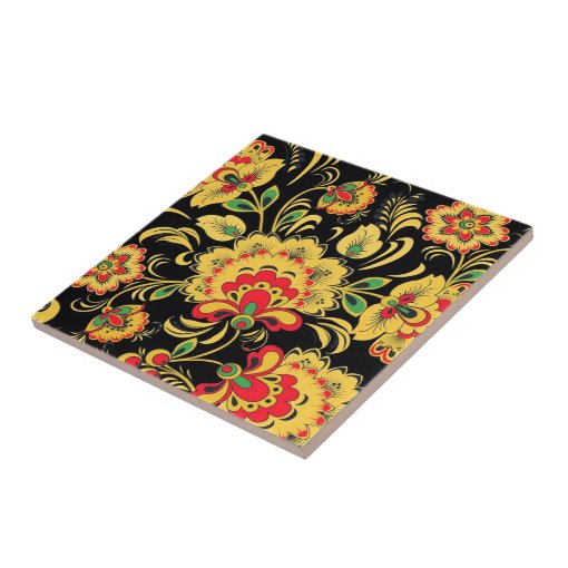 RUSSIAN FOLK ART CERAMIC TILE | Zazzle
