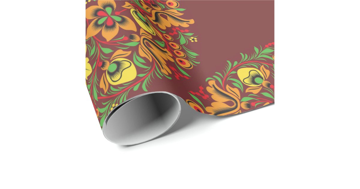 Russian Hohloma Wrapping Paper | Zazzle