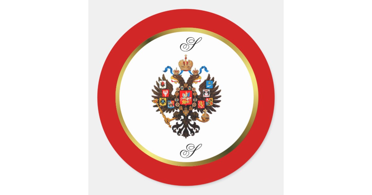 Russian Imperial Crest Monogram Stickers | Zazzle