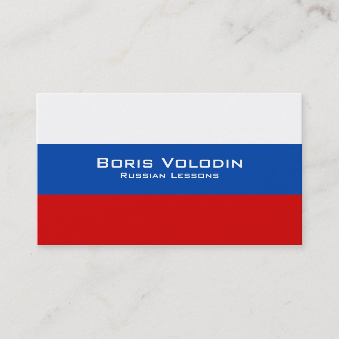 Russian Lessons / Russian Teacher Business Card | Zazzle