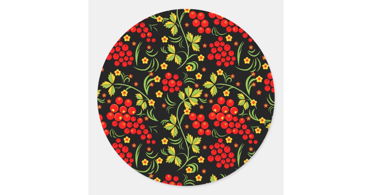 Russian national pattern classic round sticker | Zazzle