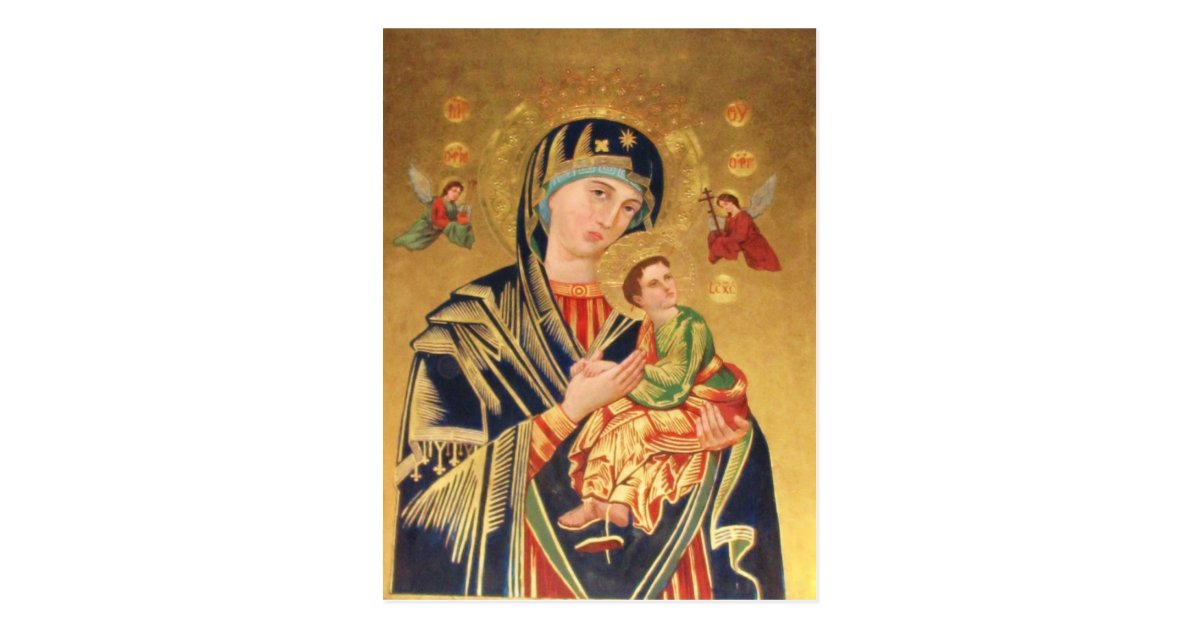 Russian Orthodox Icon - Virgin Mary and baby Jesus Postcard | Zazzle.com