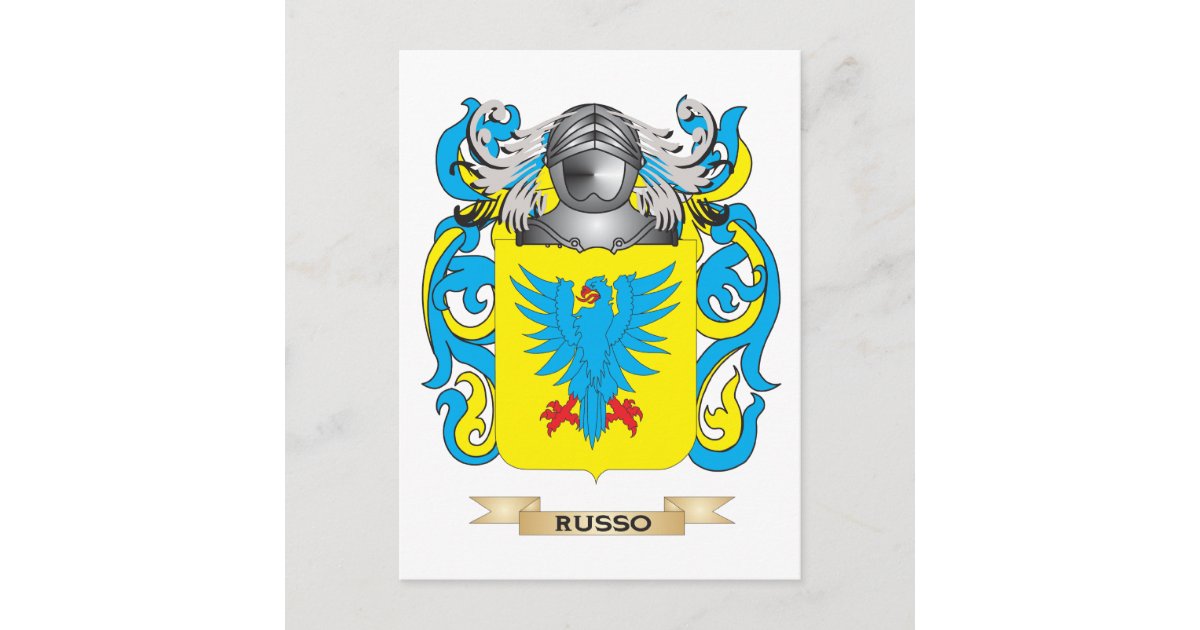 Russo Coat of Arms (Family Crest) Postcard | Zazzle
