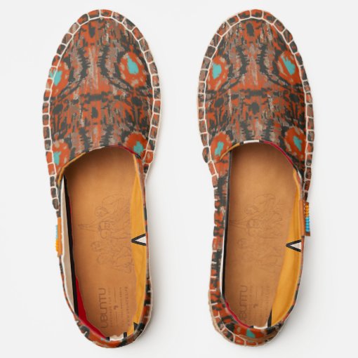 Rust and Aqua Nigerian Inspired Pattern Espadrilles | Zazzle