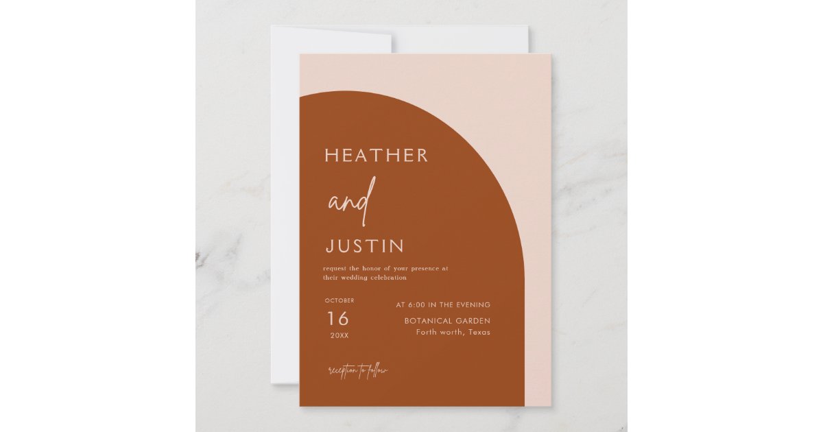 Rust Blush and Terracotta Wedding Invitations | Zazzle