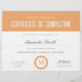 Rust Boho Minimal Certificate of Completion Award | Zazzle
