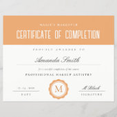 Rust Boho Minimal Certificate of Completion Award | Zazzle