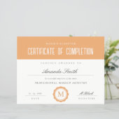 Rust Boho Minimal Certificate of Completion Award | Zazzle