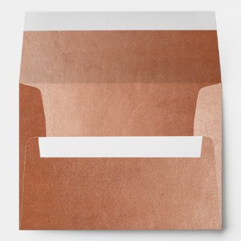 Rust Copper Faux Foil Effect with Return Address Envelope | Zazzle