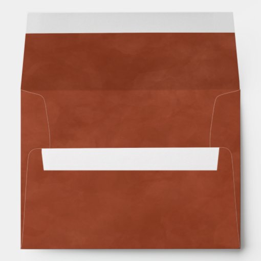 Rust Copper Watercolor A7 5x7 Wedding Invitation Envelope | Zazzle
