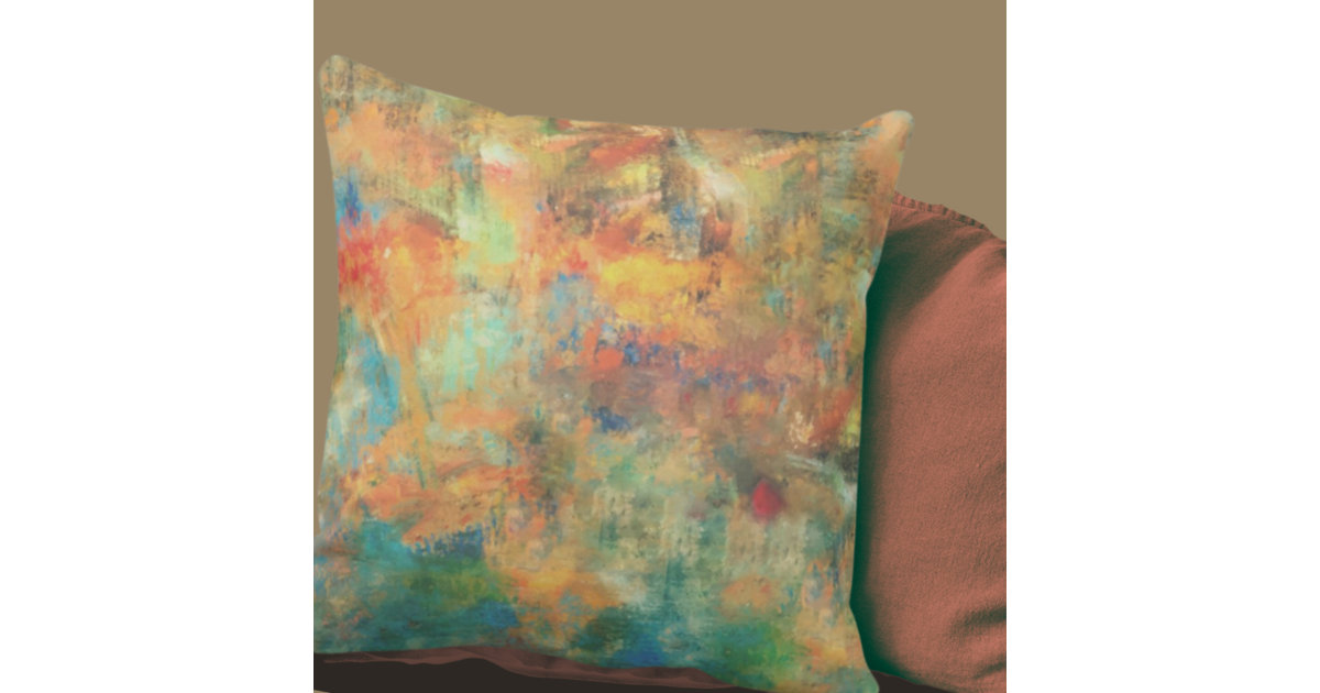 Rust & Earth Abstract Design Throw Pillow | Zazzle