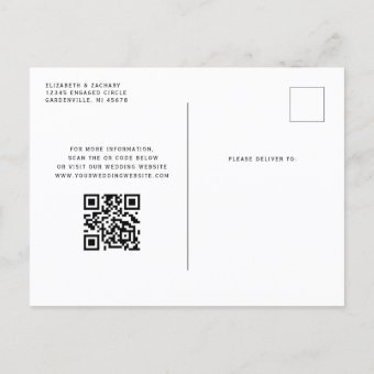 Rust Gold Agate Teal Blue QR Code Save the Date Announcement Postcard ...
