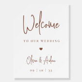 Rust | Modern Handwritten Wedding Welcome Sign | Zazzle