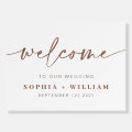 Rust | Modern Handwritten Wedding Welcome Sign | Zazzle
