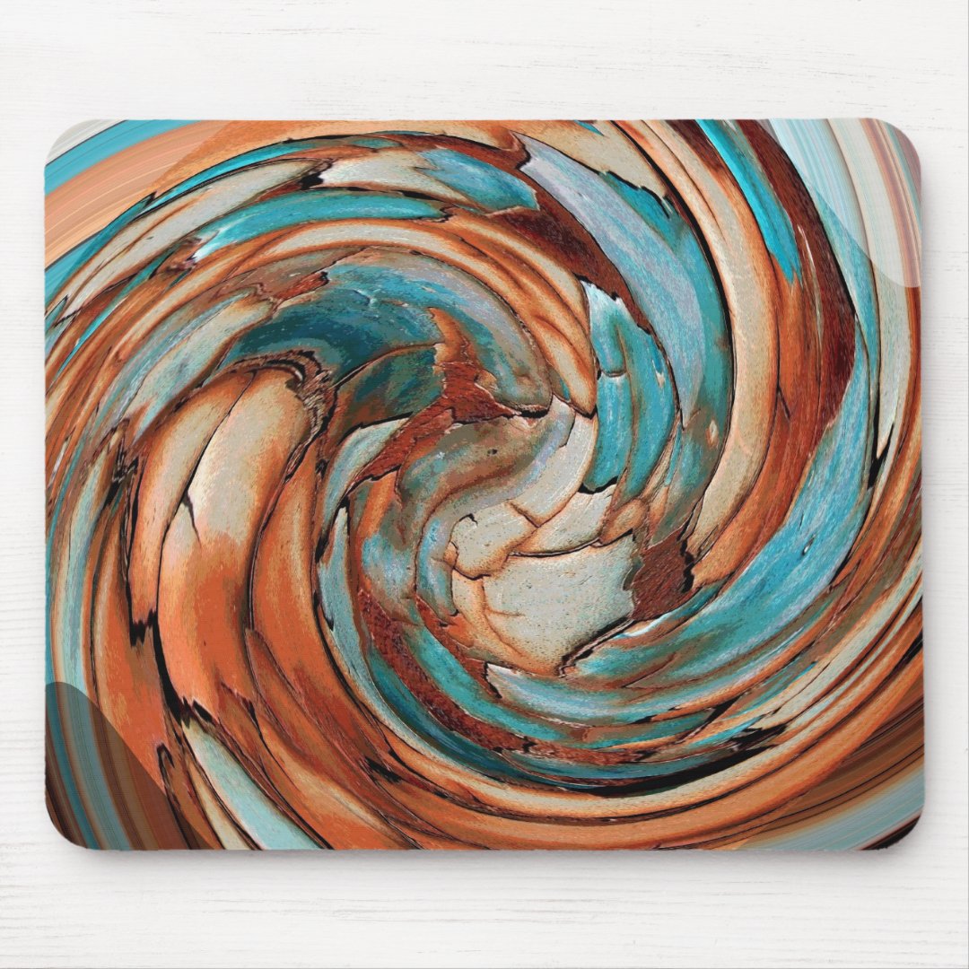 Rust N Blue Abstract Dolphin Art Mouse Pad | Zazzle