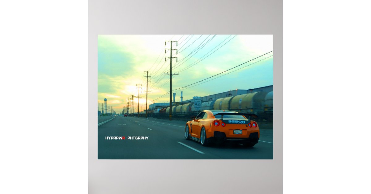 "Rust" Nissan GT-R in Industrial Area at Sunset Poster | Zazzle