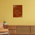 Rust Orange & Gold Chic Unplugged Wedding Ceremony Poster | Zazzle