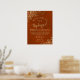 Rust Orange & Gold Chic Unplugged Wedding Ceremony Poster | Zazzle