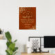 Rust Orange & Gold Chic Unplugged Wedding Ceremony Poster | Zazzle
