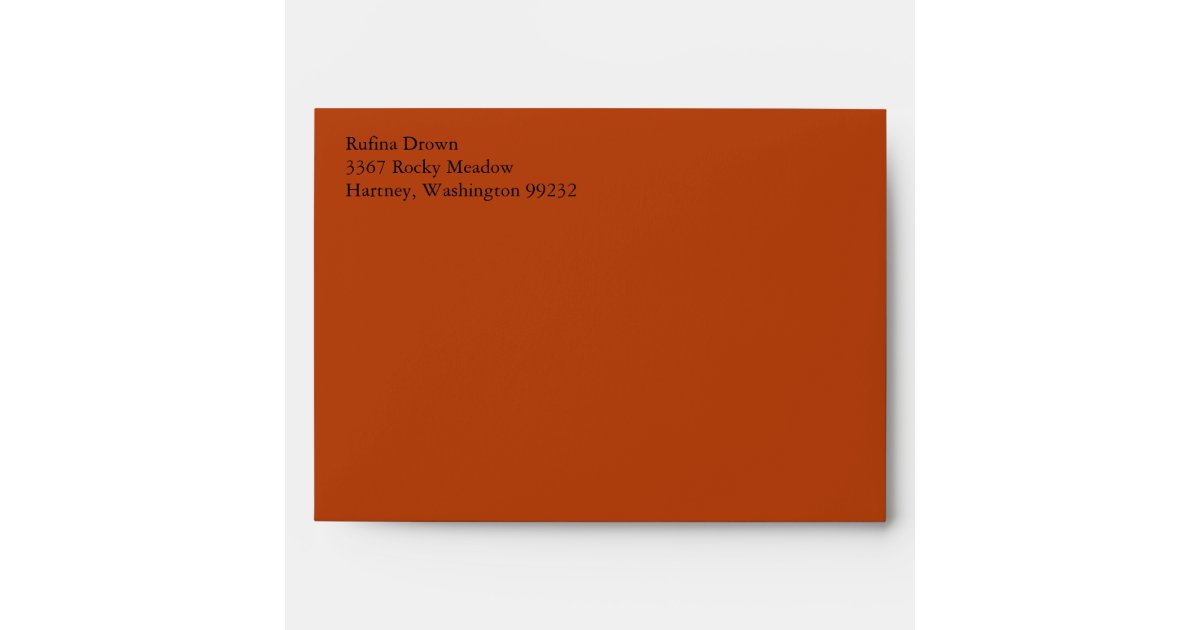 Rust Red A7 5x7 Custom Pre-addressed Envelopes | Zazzle