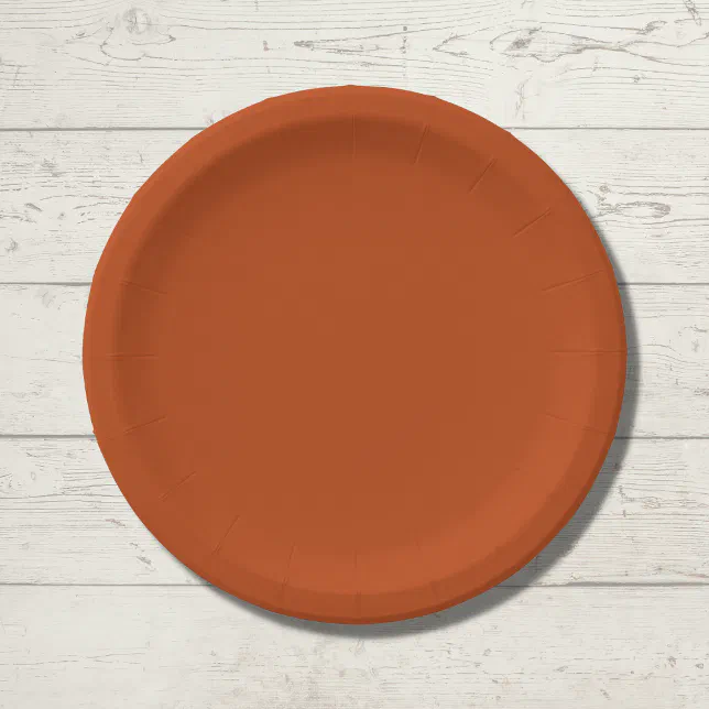 Rust Solid Color Paper Plates | Zazzle