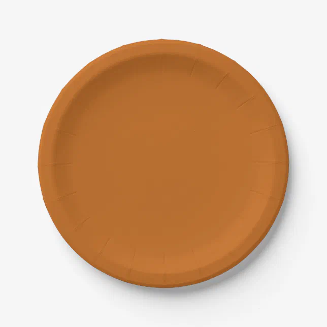 Rusted Burnt Orange Paper Plates | Zazzle