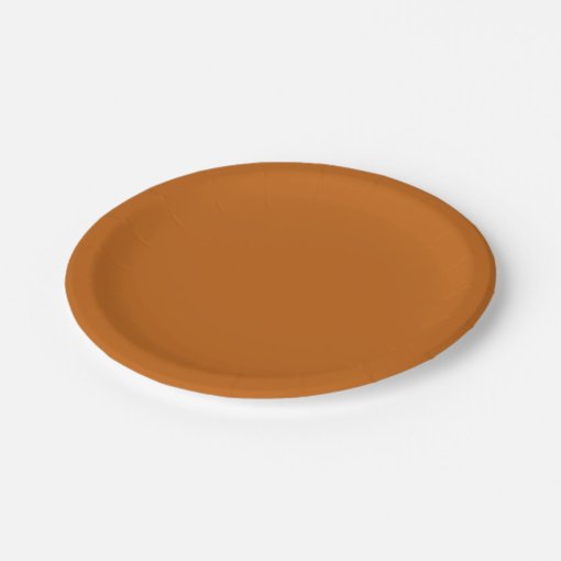 Rusted Burnt Orange Paper Plates | Zazzle