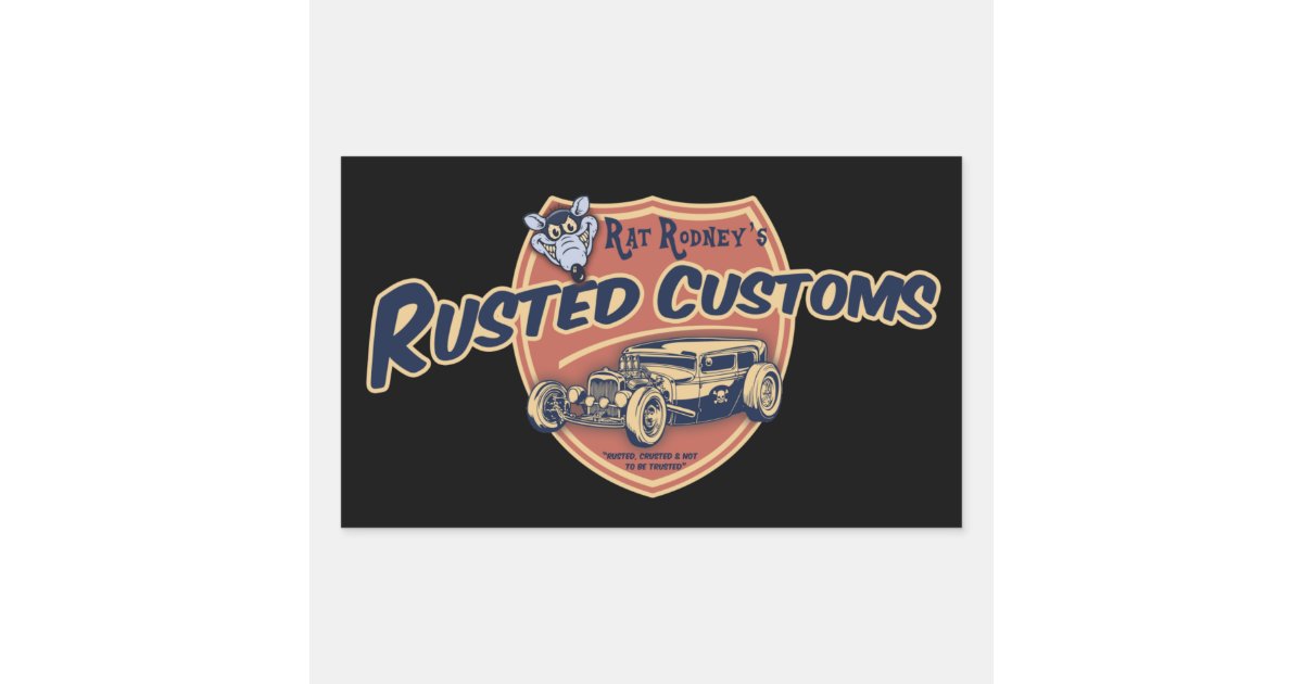 Rusted Customs II Rectangular Sticker | Zazzle