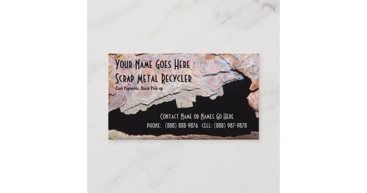 Rusted Metal Pipe Metal Work or Scrap Recycling Business Card | Zazzle