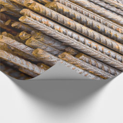 Rusted Metal Rebar Rods Wrapping Paper | Zazzle
