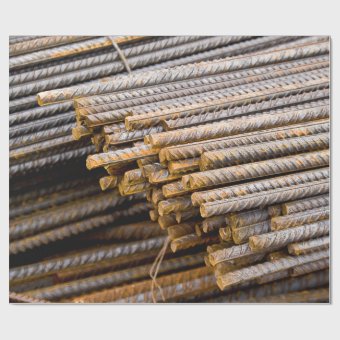 Rusted Metal Rebar Rods Wrapping Paper | Zazzle