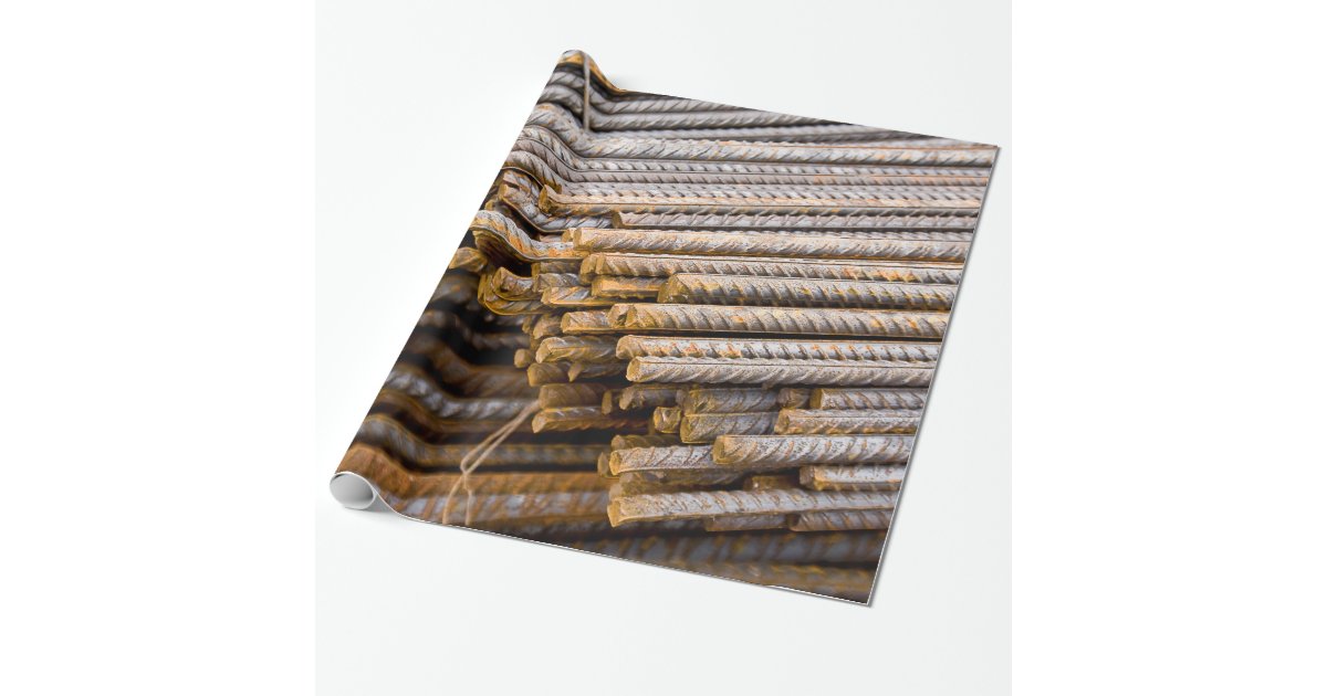 Rusted Metal Rebar Rods Wrapping Paper | Zazzle