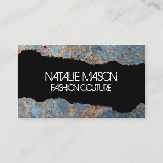Rusted Old Metal | Torn Effect Business Card | Zazzle