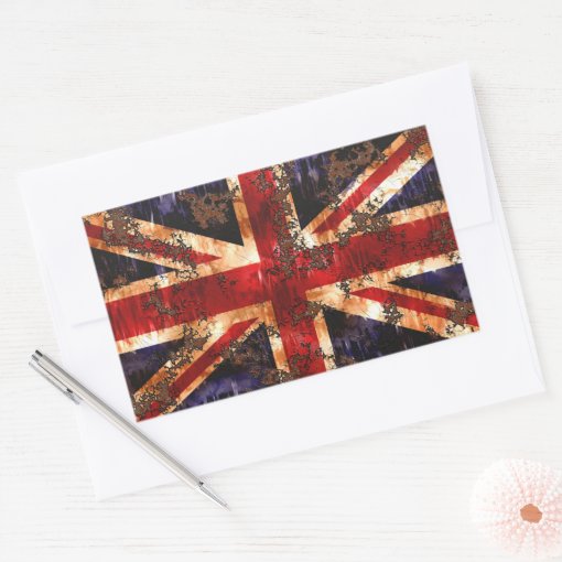 Rusted Patriotic United Kingdom Flag Rectangular Sticker | Zazzle