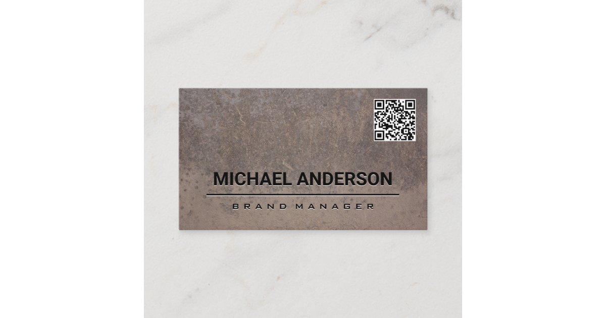 Rusted Texture Metal | QR Code Business Card | Zazzle