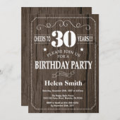 Rustic 30th Birthday Invitation | Zazzle