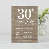 Rustic 30th Birthday Invitation | Zazzle
